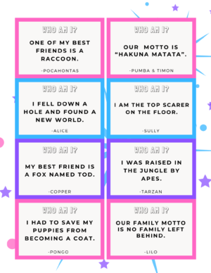 Disney Who Am I Trivia Game 2023